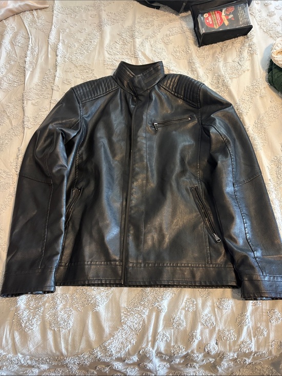 vicalled | Jackets & Coats | Mens Black Quilted Shoulder Faux Leather ...